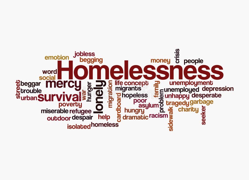 Word Cloud with HOMELESSNESS Concept, Isolated on a White Background ...