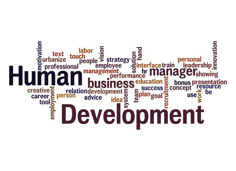 Word Cloud with HUMAN DEVELOPMENT Concept Stock Illustration ...