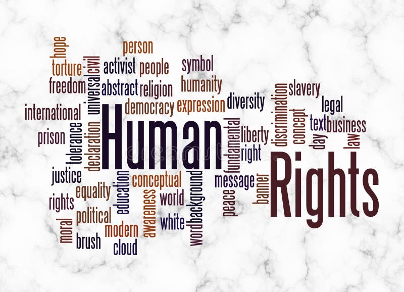 Word Cloud with HUMAN RIGHTS Concept Create with Text only Stock ...