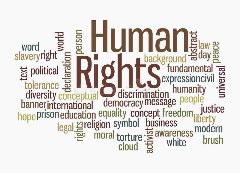 Word Cloud with HUMAN RIGHTS Concept, Isolated on a White Background ...