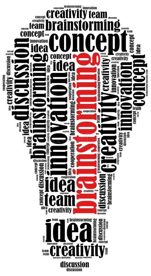 Word Cloud Illustration Related To Brainstorming Stock Illustration ...