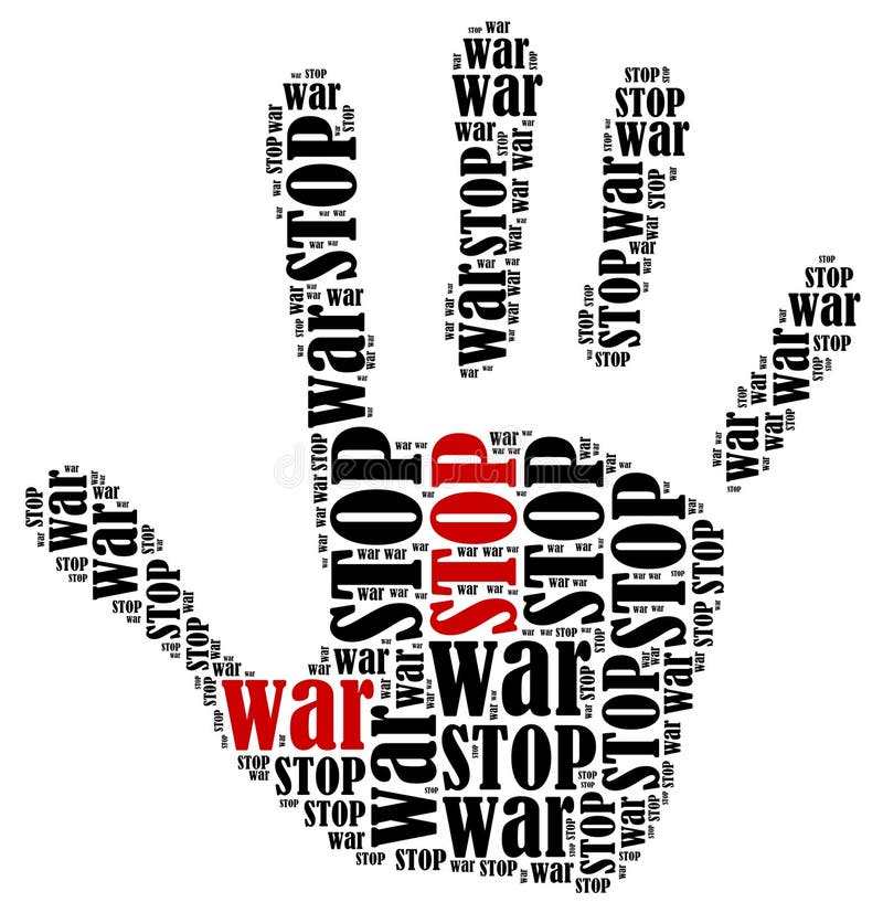 Word Cloud Illustration in Shape of Hand Print Showing Protest. Stock ...