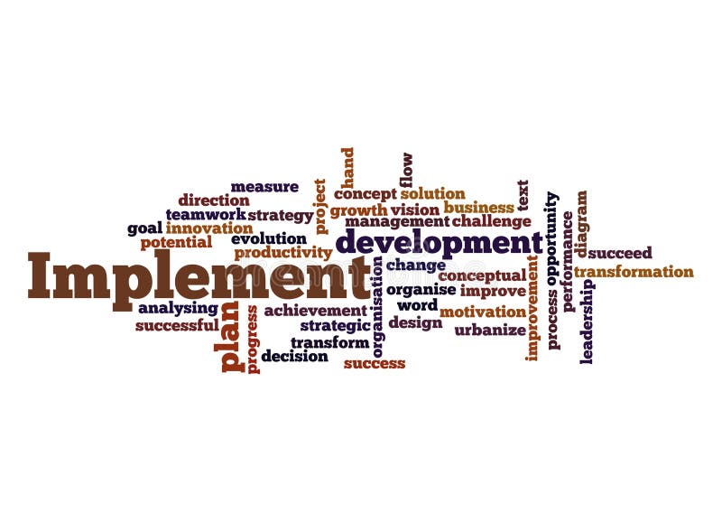 Word Cloud with IMPLEMENT Concept Stock Image - Image of plan ...