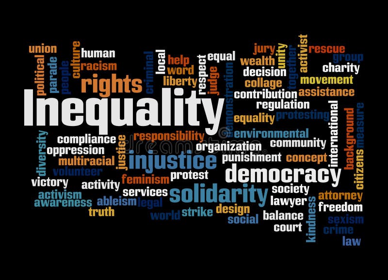 Word Cloud with INEQUALITY Concept, Isolated on a Black Background ...