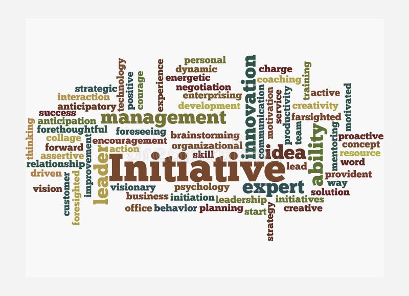 Word Cloud with INITIATIVE Concept, Isolated on a White Background ...
