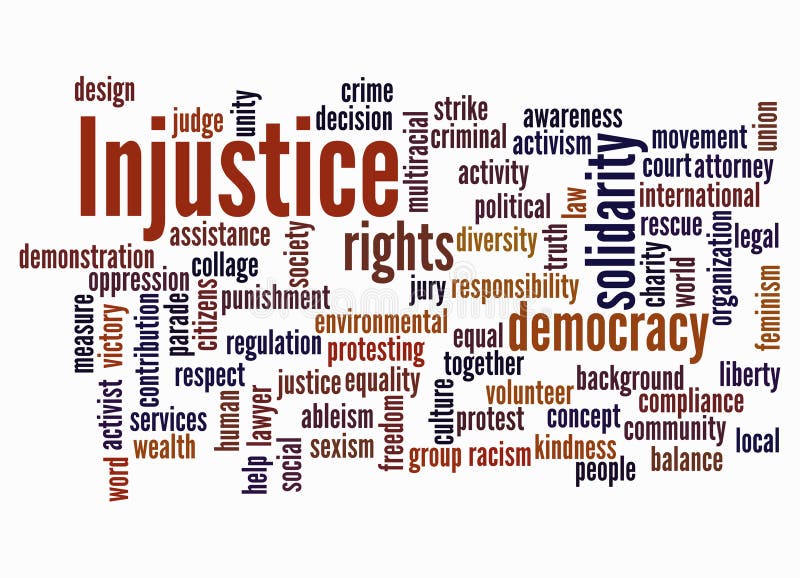 Word Cloud with INJUSTICE Concept Create with Text only Stock ...