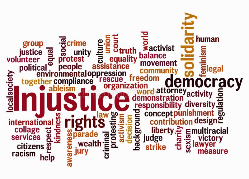 Word Cloud with INJUSTICE Concept Create with Text only Stock ... Word Cloud with INJUSTICE Concept Create with Text only Stock ...