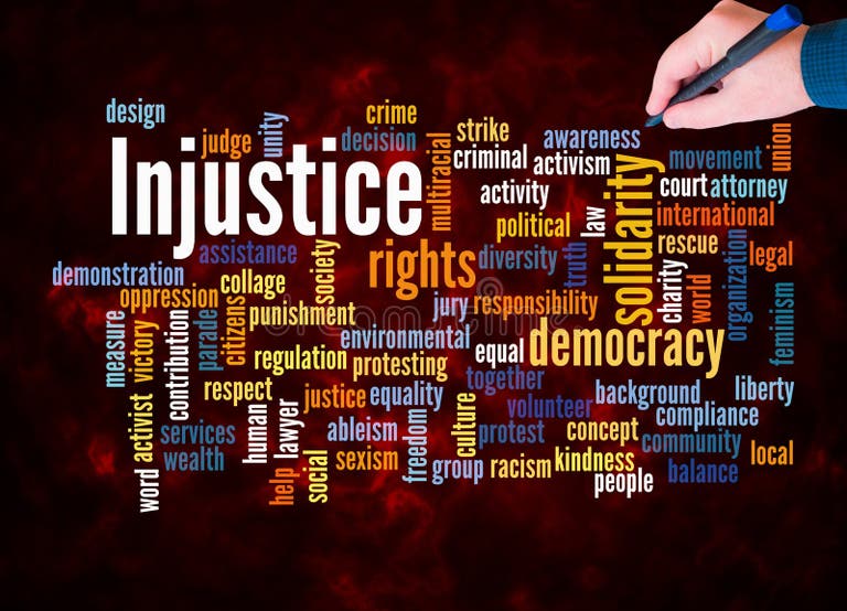 Word Cloud with INJUSTICE Concept Create with Text only Stock ...