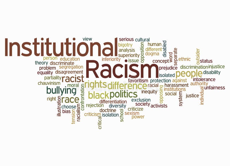 Institutional Racism Word Cloud Stock Vector - Illustration of ...