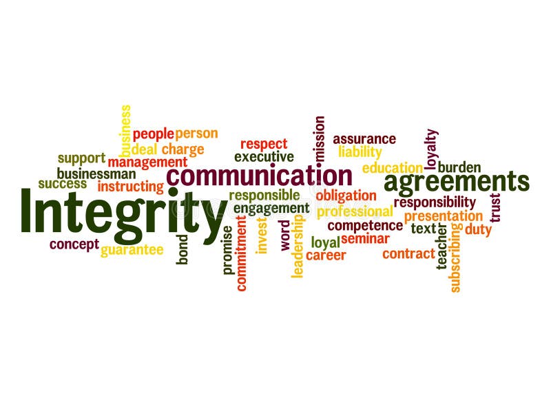 Word Cloud with INTEGRITY Concept Stock Illustration - Illustration of obligation, liability ...