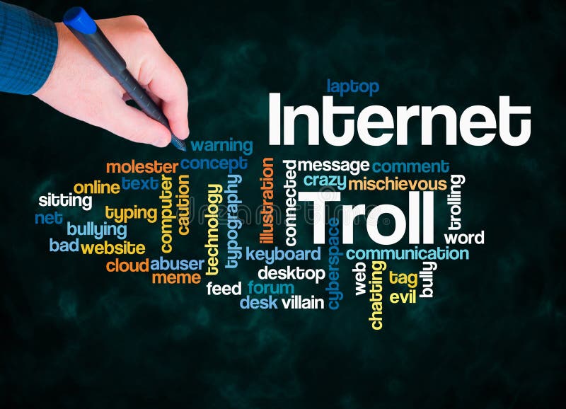 Word Cloud with INTERNET TROLL Concept Create with Text only Stock ...