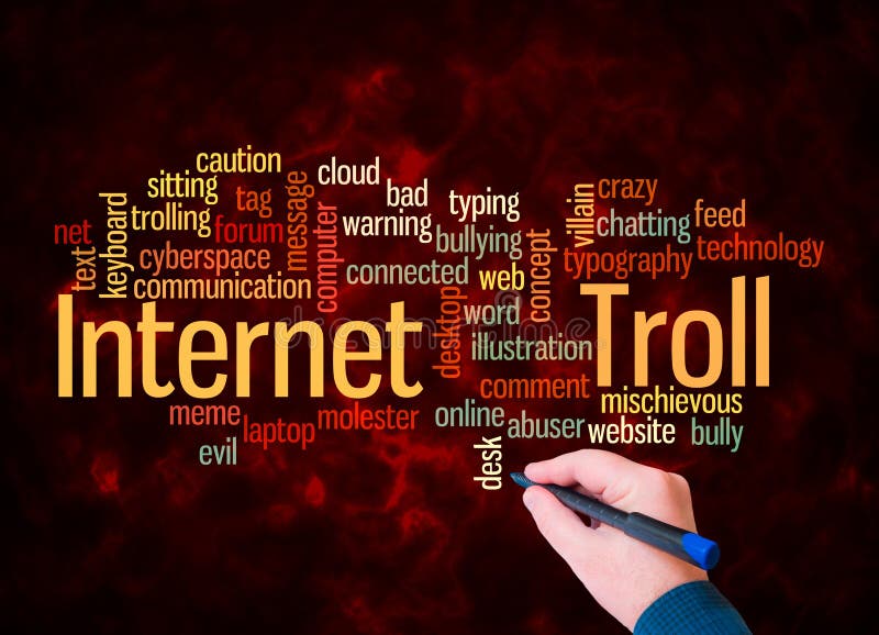 Word Cloud with INTERNET TROLL Concept Create with Text only Stock ...