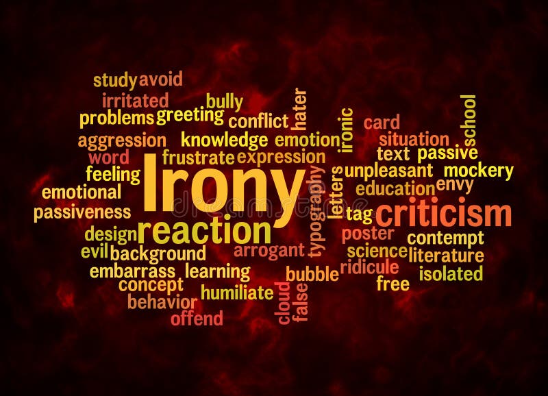 Word Cloud with IRONY Concept Create with Text only Stock Illustration ...