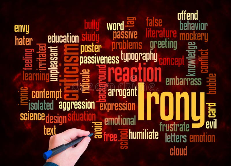 Word Cloud with IRONY Concept Create with Text only Stock Illustration ...