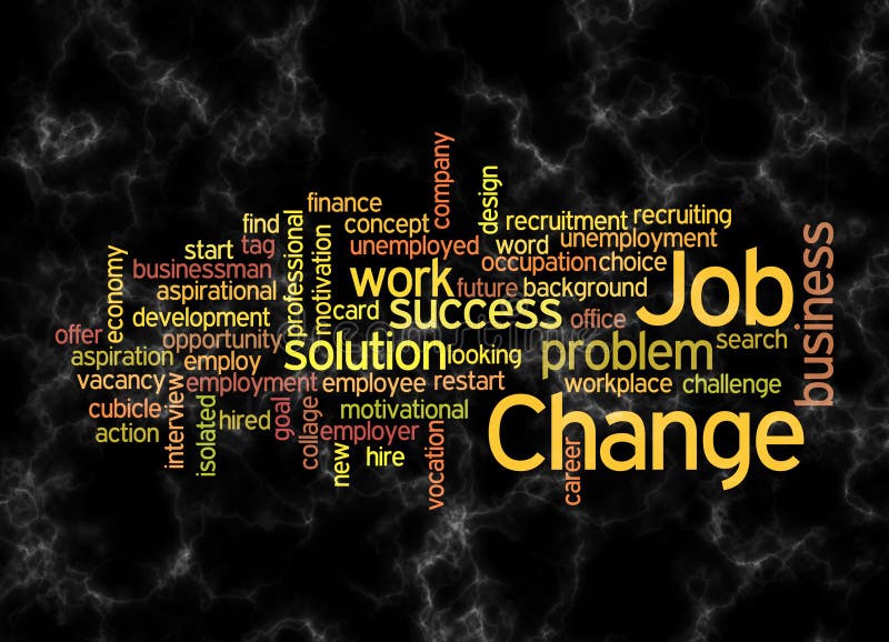 Word Cloud with JOB CHANGE Concept Create with Text only Stock ...