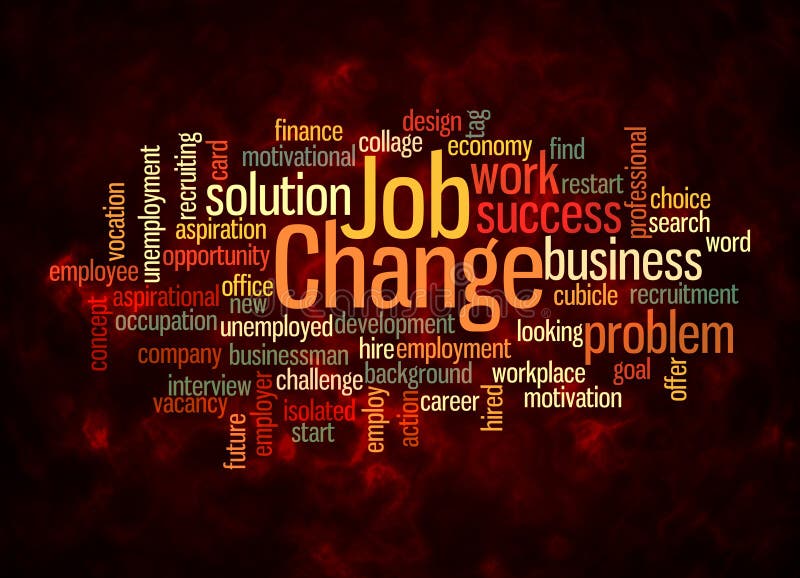 Word Cloud with JOB CHANGE Concept Create with Text only Stock ...