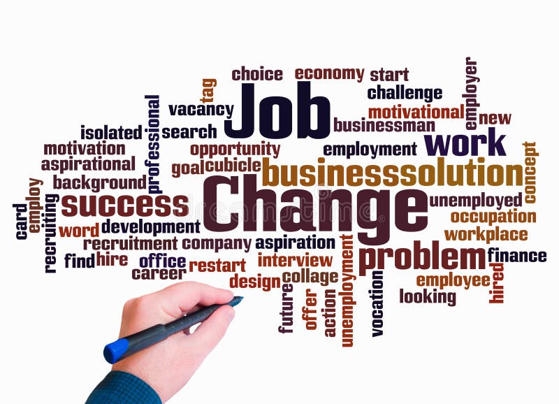 Word Cloud with JOB CHANGE Concept Create with Text only Stock Image ...