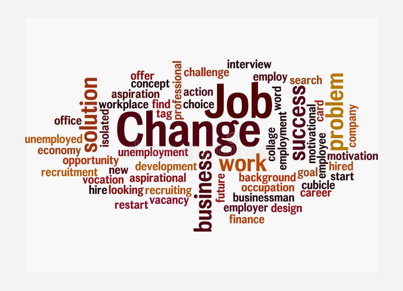 Word Cloud with JOB CHANGE Concept, Isolated on a White Background ...