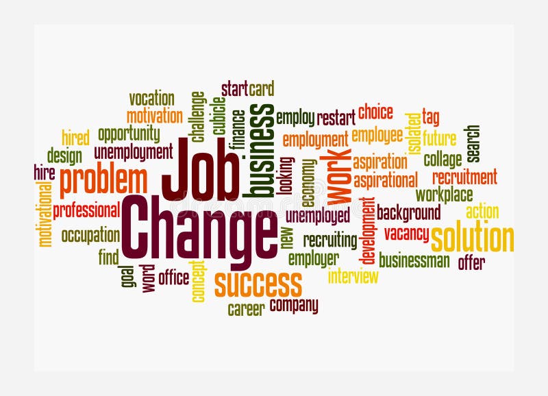 Word Cloud with JOB CHANGE Concept, Isolated on a White Background ...
