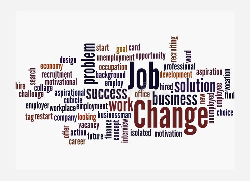 Word Cloud with JOB CHANGE Concept, Isolated on a White Background ...