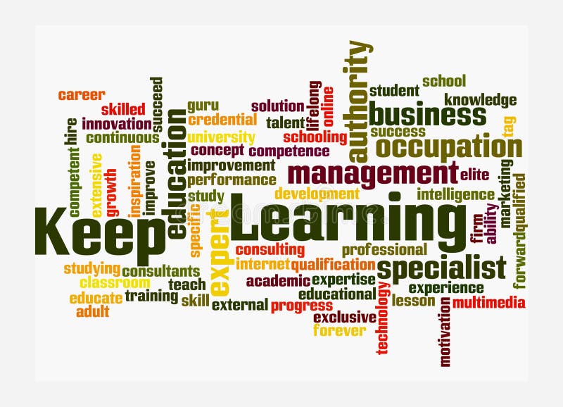 Word Cloud with KEEP LEARNING Concept, Isolated on a White Background ...