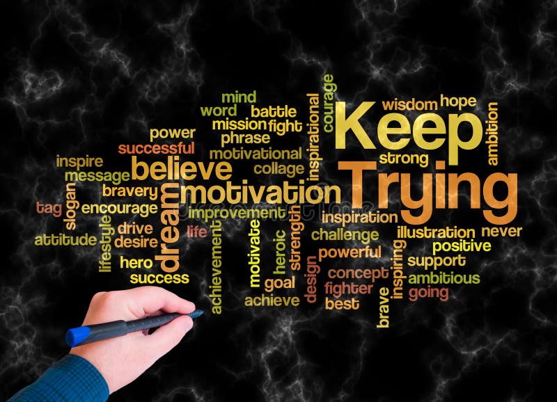 Word Cloud with KEEP TRYING Concept Create with Text only Stock Photo ...