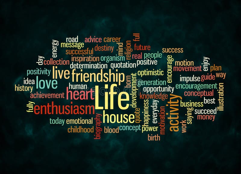 Word Cloud with LIFE Concept Create with Text only Stock Illustration ...