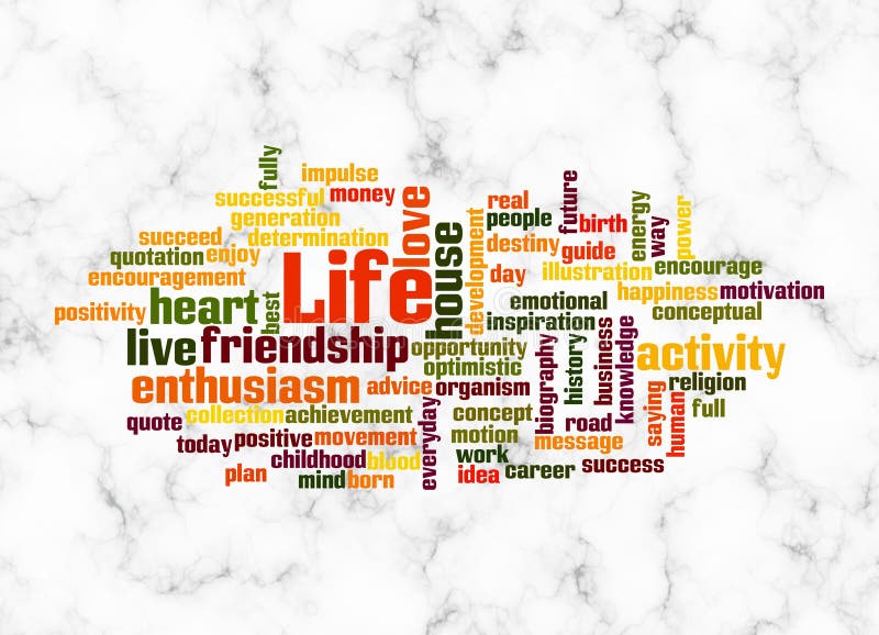 Word Cloud with LIFE Concept Create with Text only Stock Illustration ...