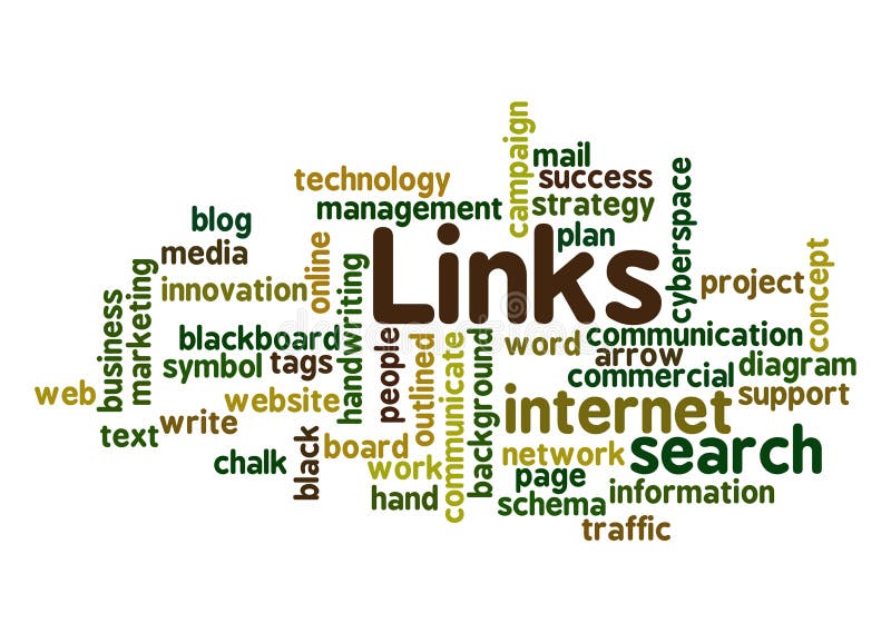 Word Cloud with LINKS Concept Stock Illustration - Illustration of ...