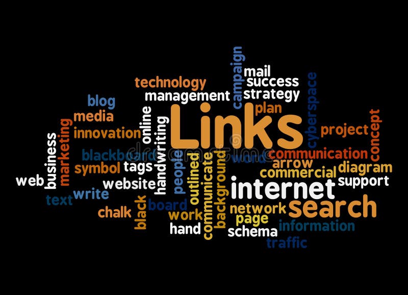 Word Cloud with LINKS Concept Stock Illustration - Illustration of ...