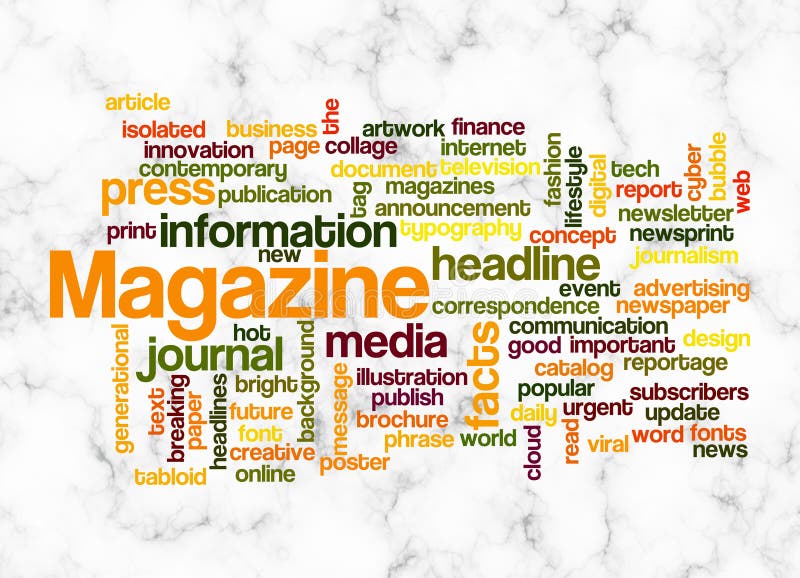 Word Cloud with MAGAZINE Concept Create with Text only Stock ...