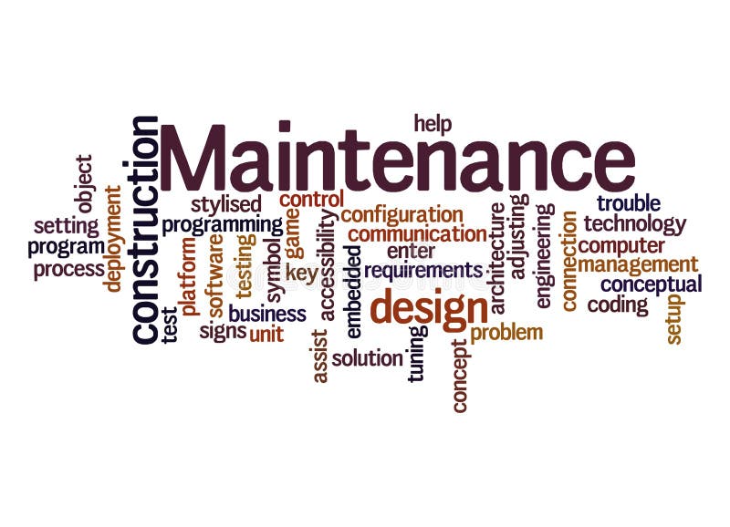 Word Cloud with MAINTENANCE Concept Stock Illustration - Illustration ...