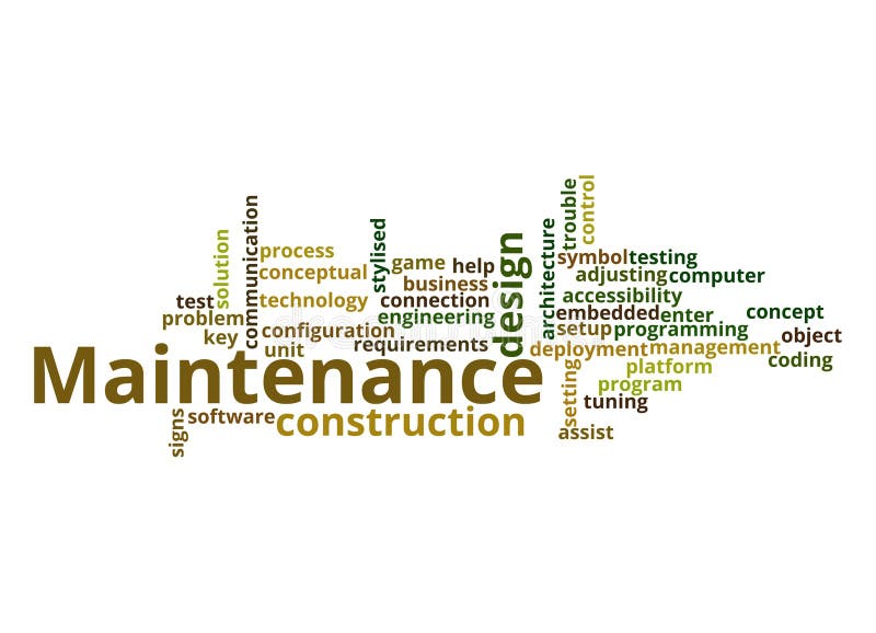 Word Cloud with MAINTENANCE Concept Stock Image - Image of concept ...