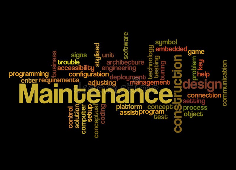 Word Cloud with MAINTENANCE Concept Stock Illustration - Illustration ...