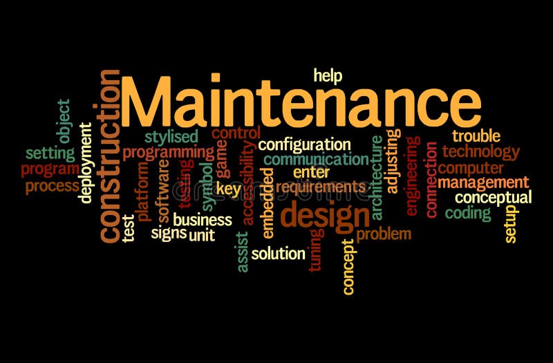 Word Cloud with MAINTENANCE Concept Stock Photo - Image of maintenance ...