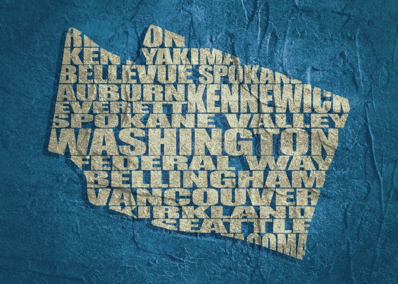 Word Cloud Map Washington State Stock Illustrations – 80 Word Cloud Map ...