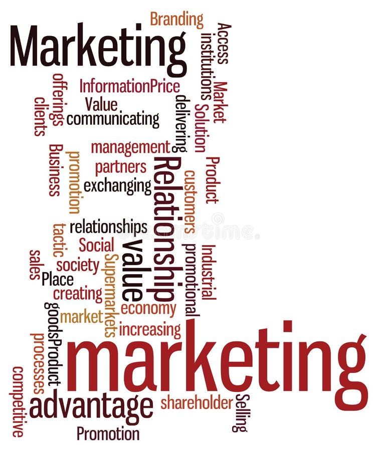 Word Cloud with Marketing Concept Stock Illustration - Illustration of ...