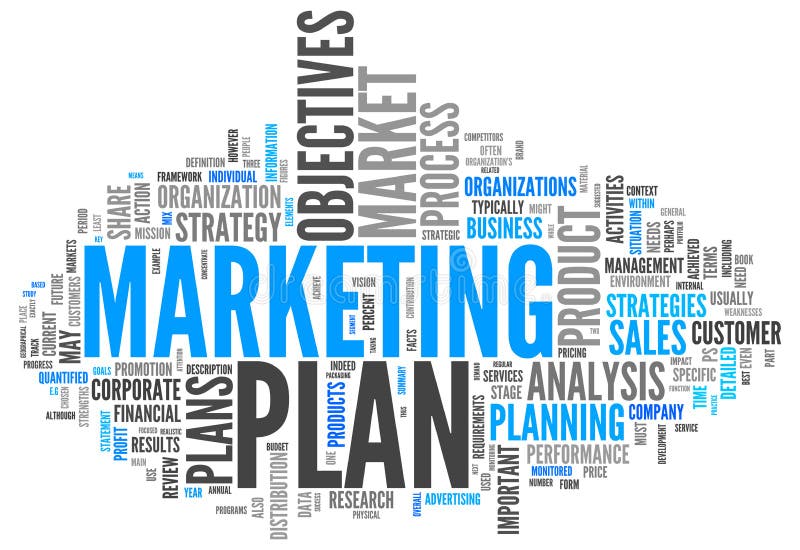 Word Cloud Marketing Plan stock illustration. Illustration of poster ...