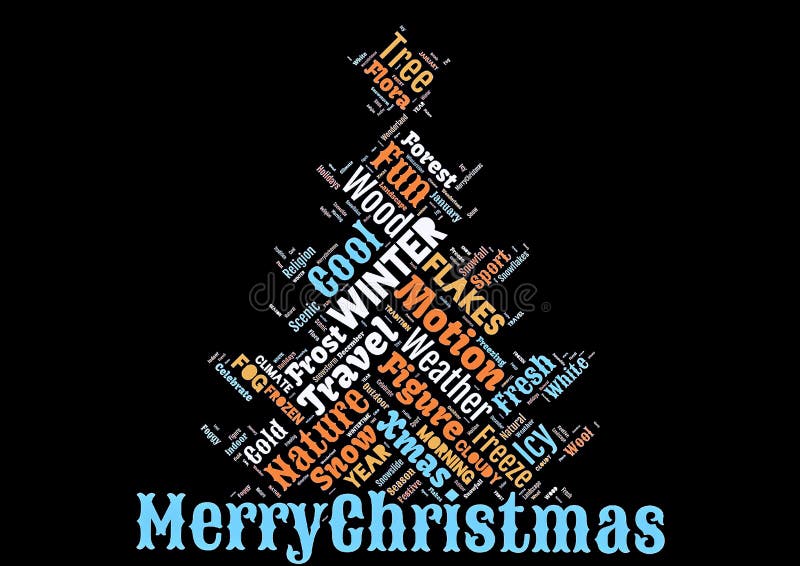 Word Cloud of Merry Christmas Stock Illustration - Illustration of ...