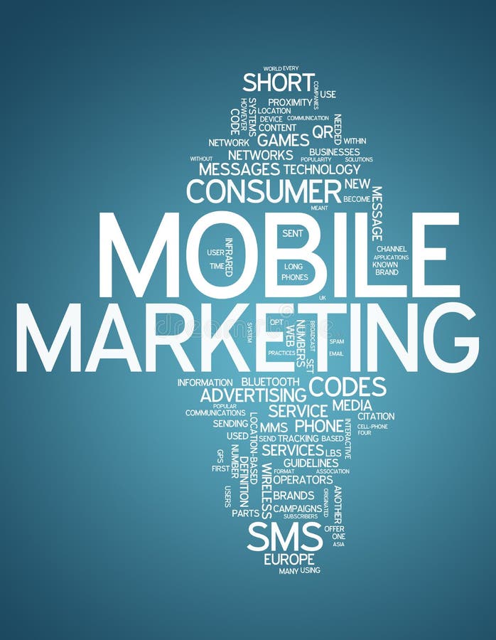 Word Cloud Mobile Marketing Stock Illustration - Illustration of cloud ...