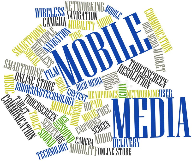 Word Cloud for Mobile Media Stock Illustration - Illustration of ...