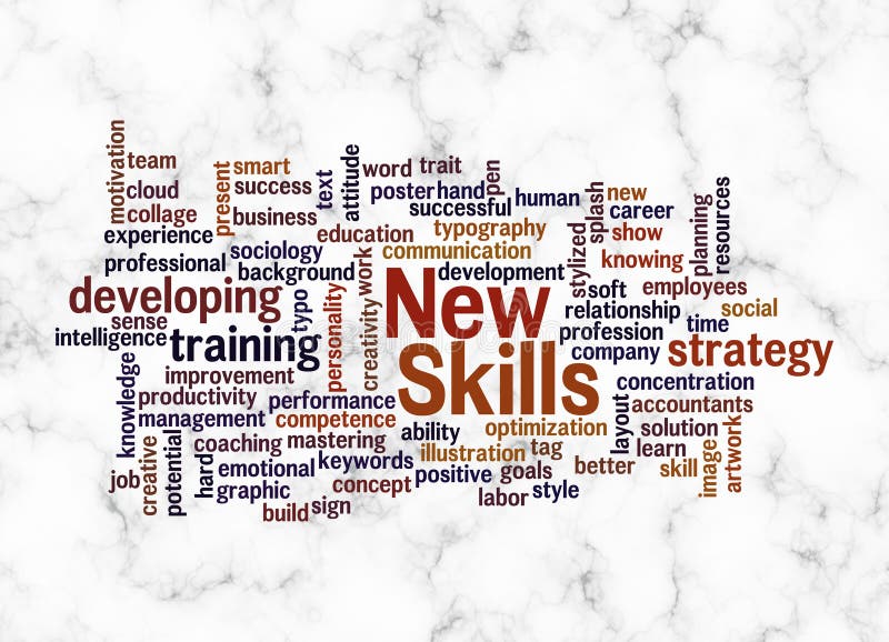 Word Cloud with NEW SKILLS Concept Create with Text only Stock ...