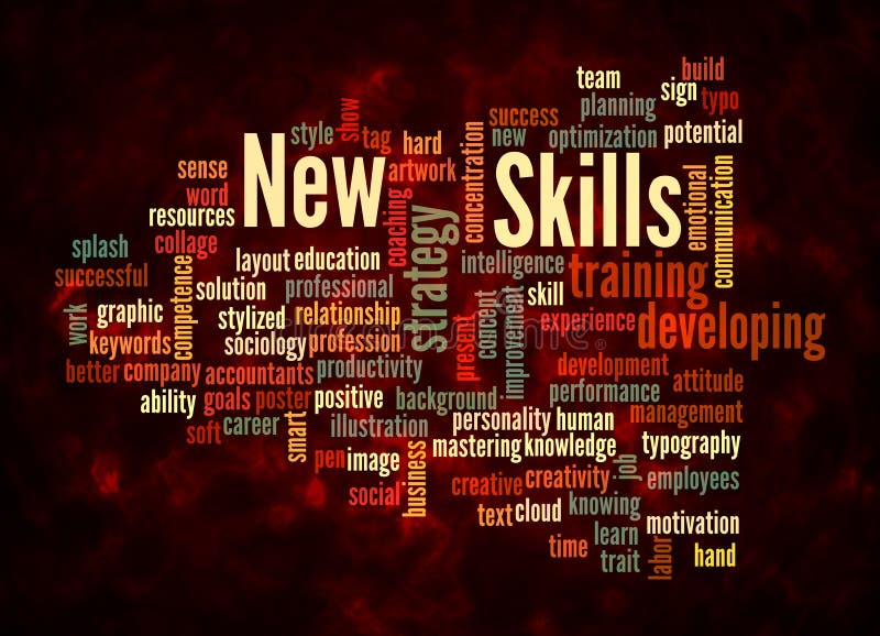 Word Cloud with NEW SKILLS Concept Create with Text only Stock ...