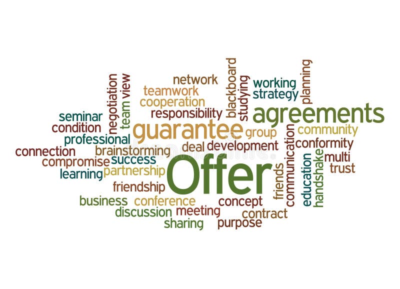 Word Cloud with OFFER Concept Stock Photo - Image of conference ...