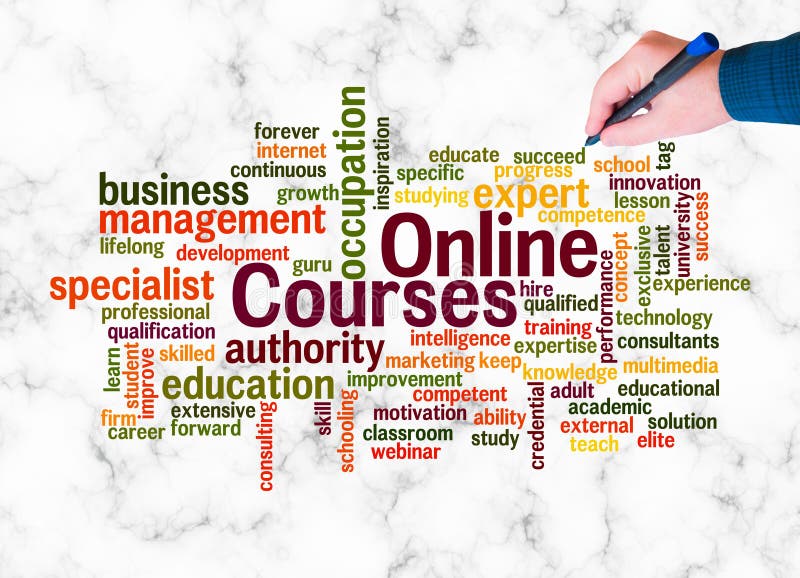 Word Cloud with ONLINE COURSES Concept Create with Text only Stock ...