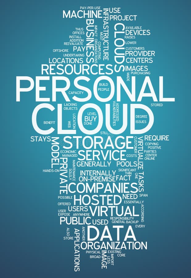 Word Cloud Personal Cloud stock illustration. Illustration of computing ...