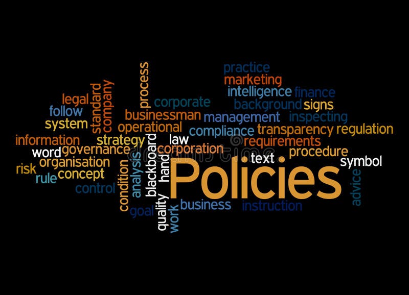 Word Cloud with POLICIES Concept Stock Image - Image of businessman ...