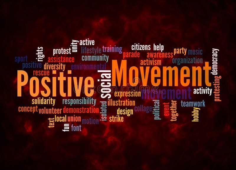 Word Cloud with POSITIVE MOVEMENT Concept Create with Text only Stock ...