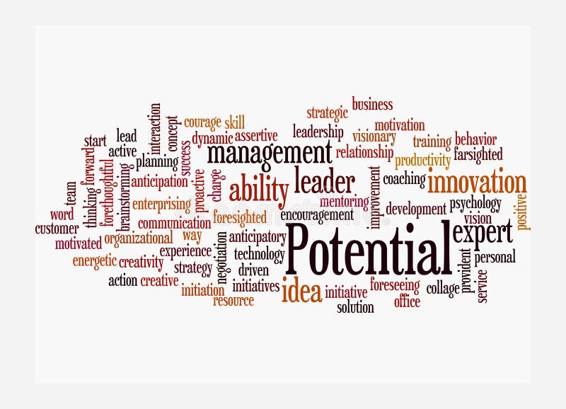 Word Cloud with POTENTIAL Concept, Isolated on a White Background Stock ...