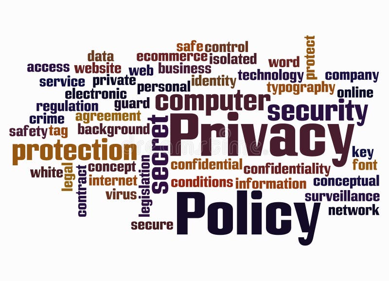 Word Cloud with PRIVACY POLICY Concept Create with Text only Stock ...
